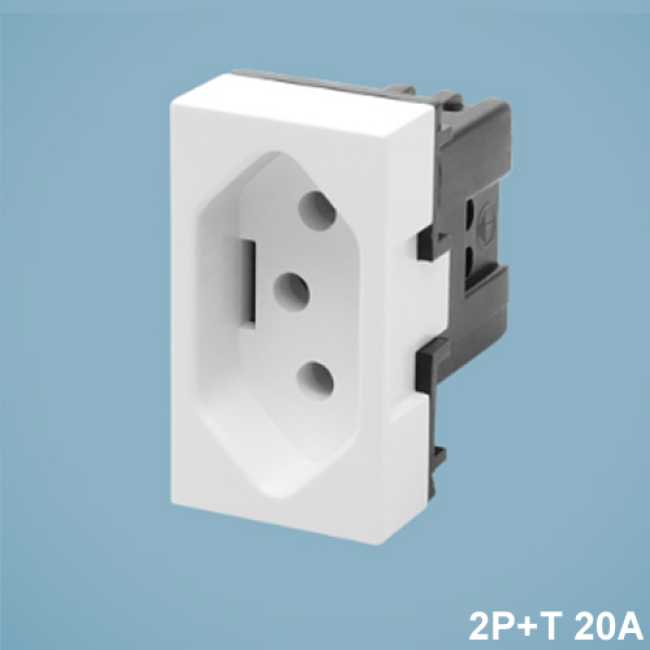 Módulo de tomada 2P+T 20A PBR 1428 modulare